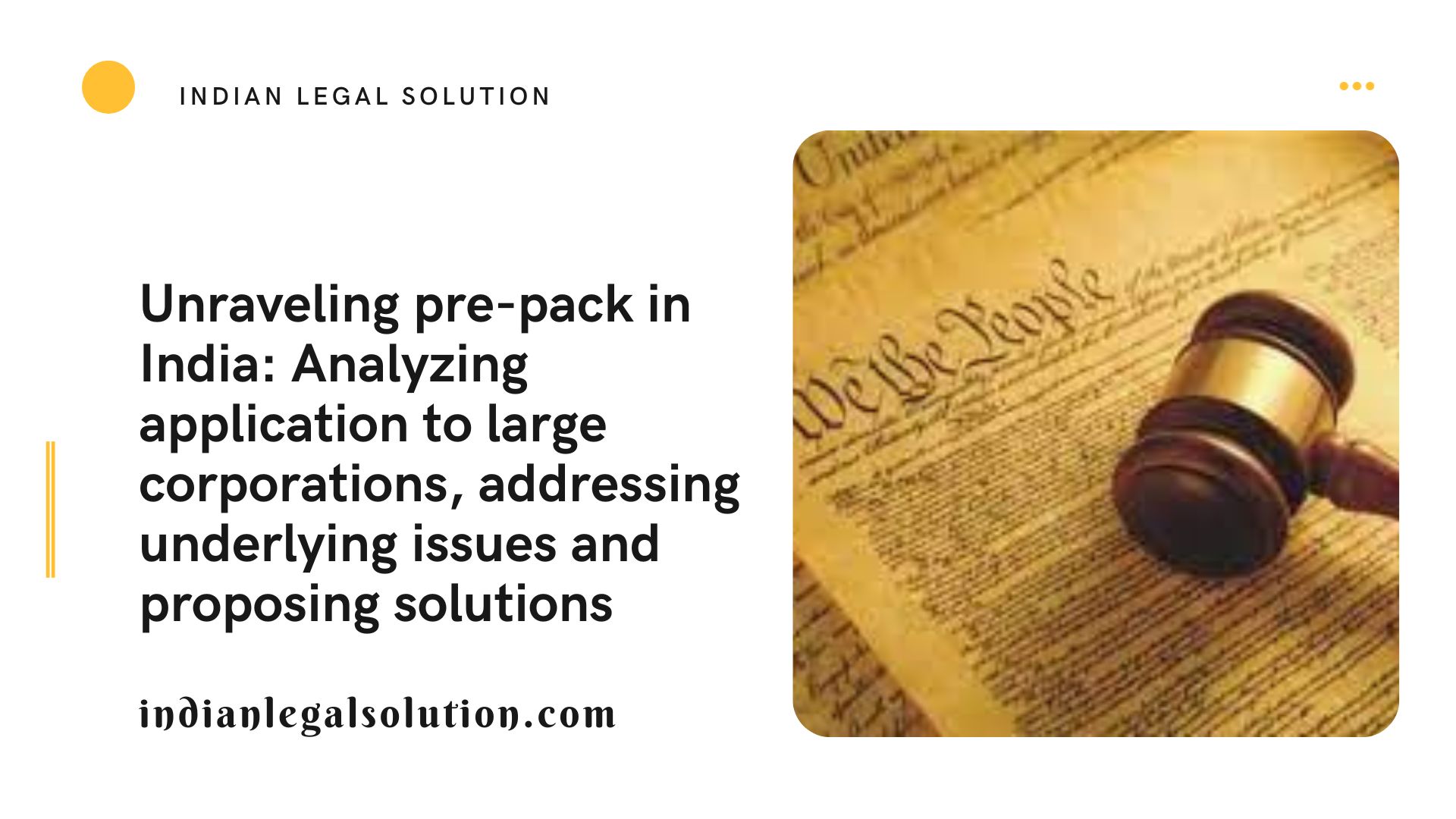 Unraveling pre-pack in India: Analyzing application to large ...